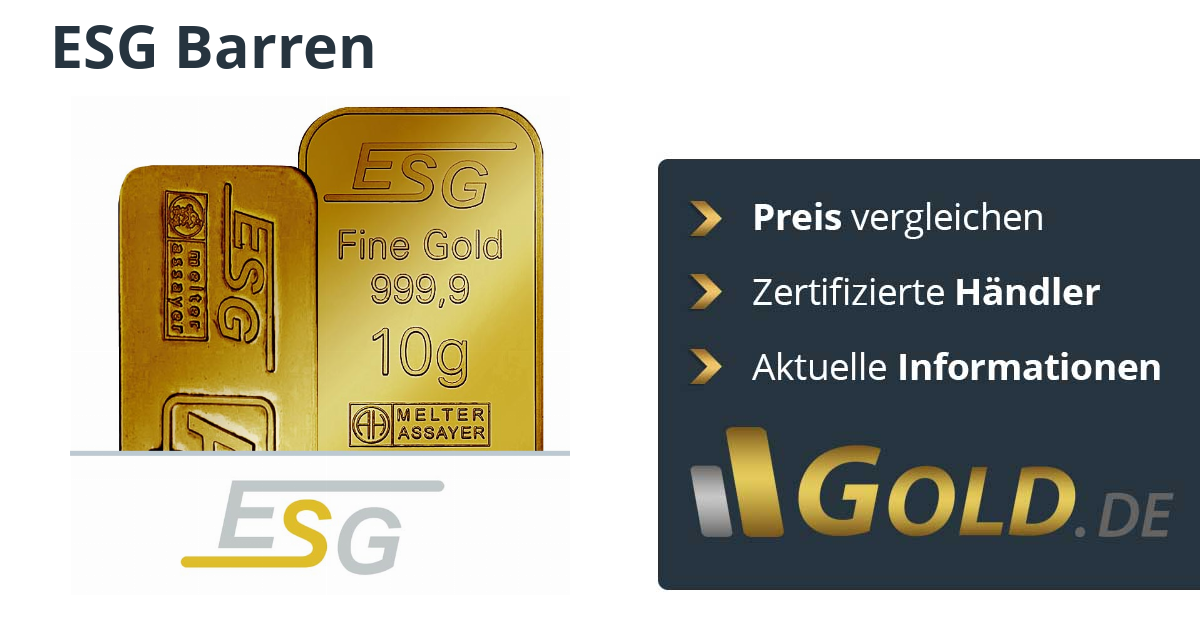 ESG Goldbarren kaufen – Preis Übersicht aller Größen!
